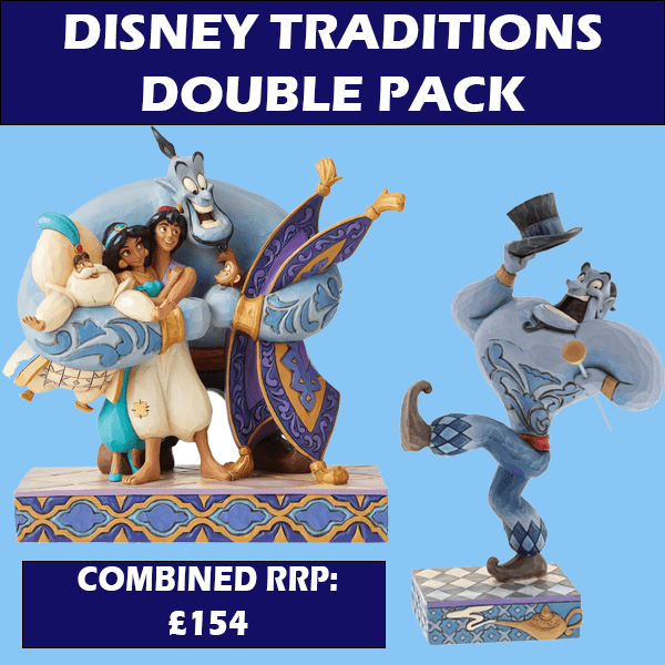 Disney Traditions Aladdin Double Pack - Group Hug and Genie Figurines ...