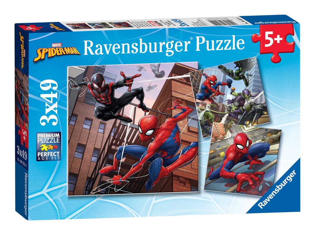 Ravensburger Marvel Spiderman 3 Pack 49 Piece Jigsaw Puzzle – 24-7 ...